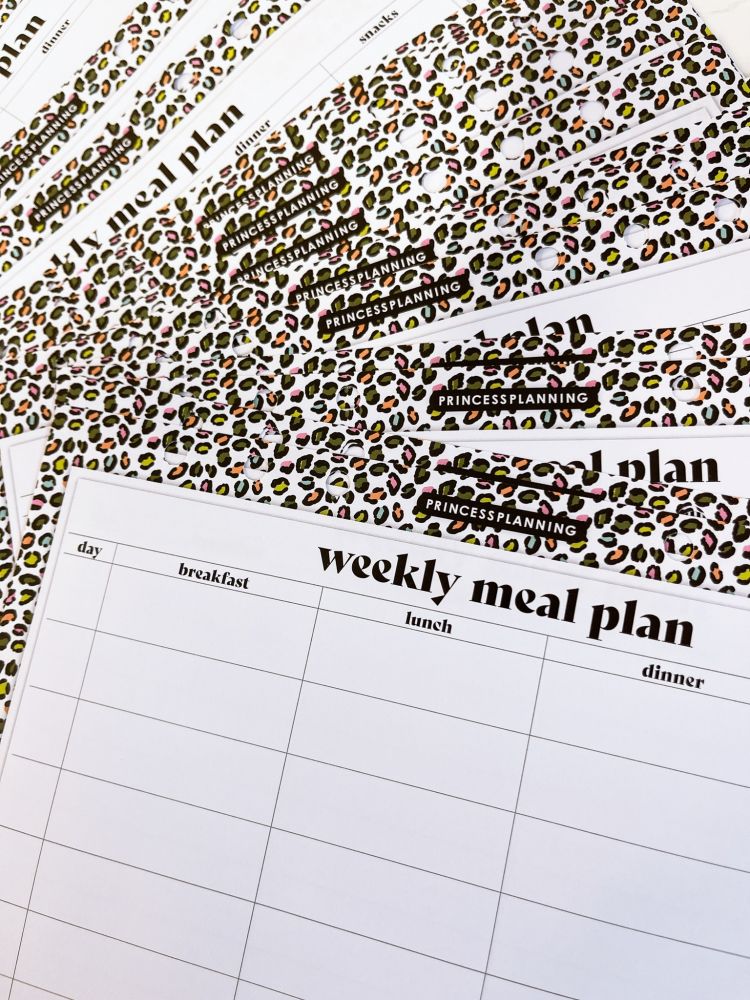Grande Planner - Leopard Print Weekly Meal Planner Inserts